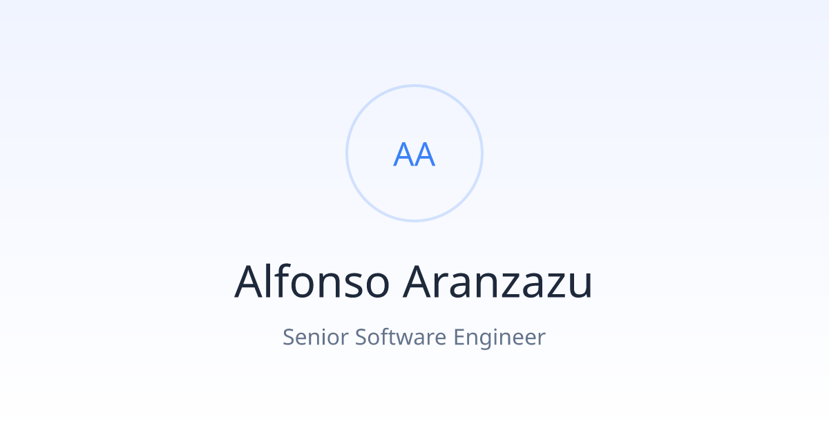 Alfonso Aranzazu | Senior Software Engineer